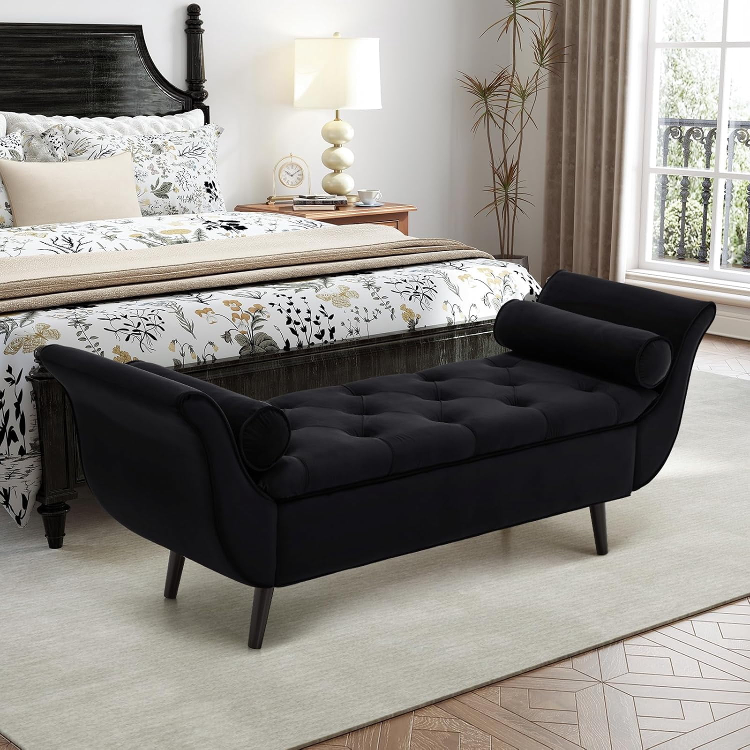 Storage Bench for Bedroom, 65" End of Bed Bench King Size, Comfy Velvet ...