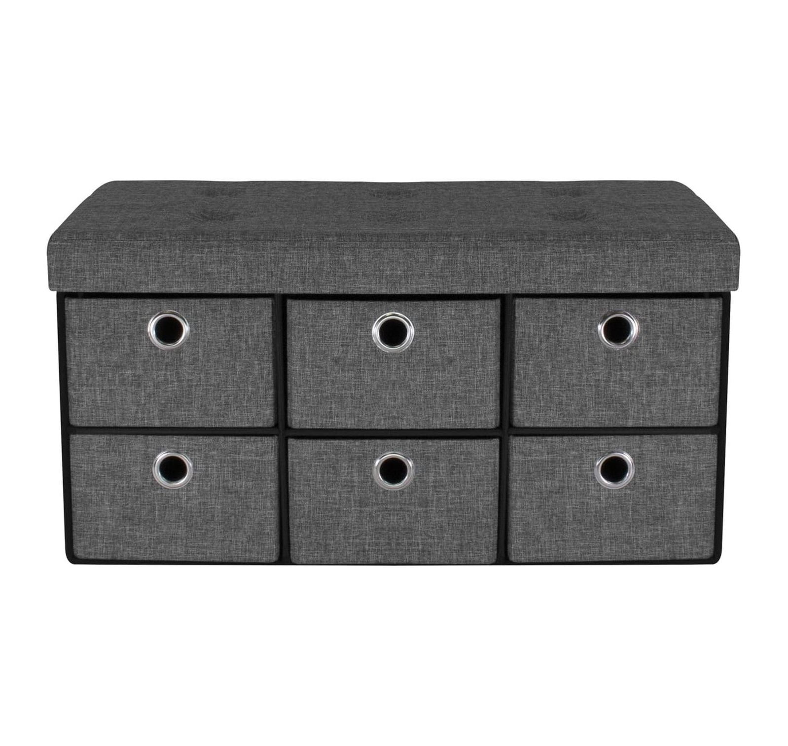 Storage Bench Chest with Drawers – Collapsible Folding Bench Ottoman ...