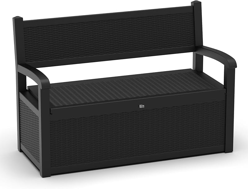 Storage Bench Deck Box, Waterproof and Lockable Outdoor Storage ...