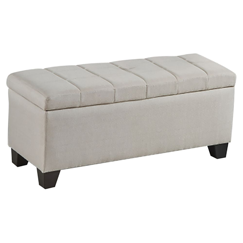 Storage Bench, End Of Bed Bench with Thicken Seat, 35 inch Linen Fabric ...
