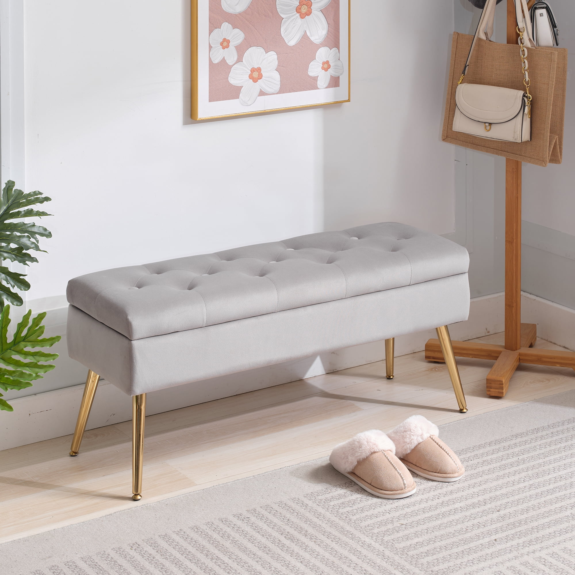 Storage Bench-Entryway Bench,Ottoman for Bedroom End of Bed,Modern ...