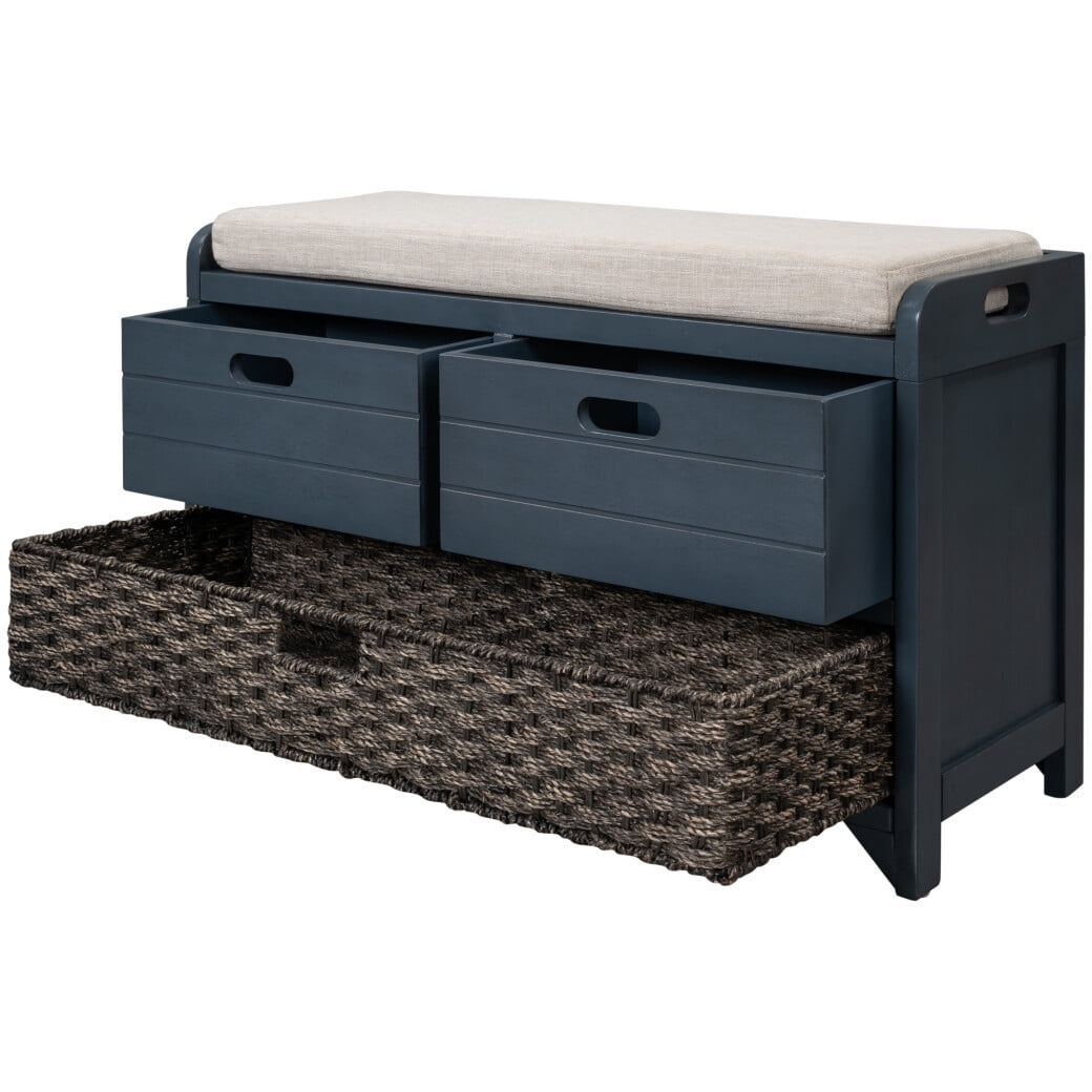Storage Bench, Entryway Bench with Removable Basket and Drawers, Fully ...