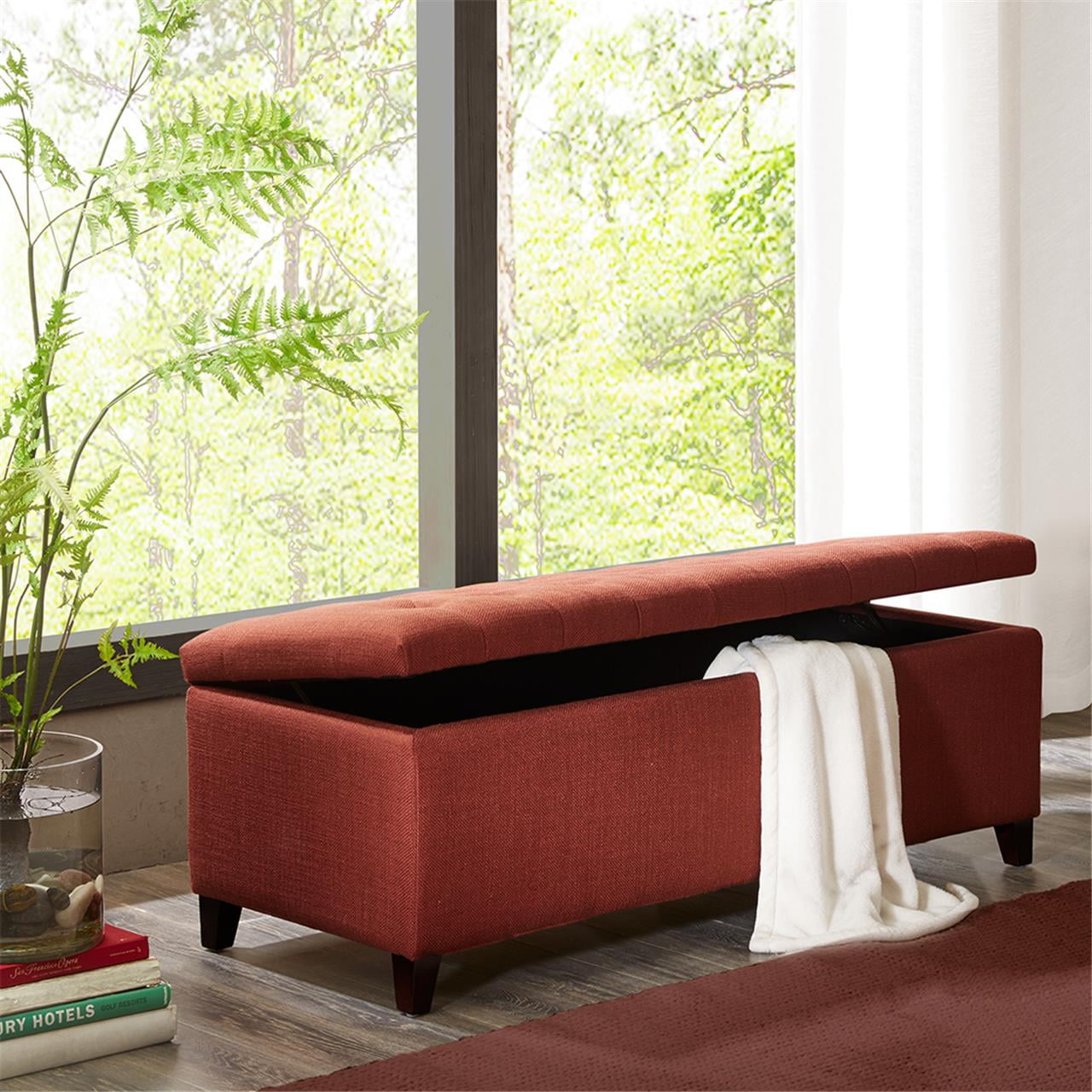 Storage Bench, Flip Top Entryway Storage Bench with Tufted Top Modern ...