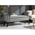 Storage Bench for Entryway, Linen Window Bench with Rolled Arms for ...