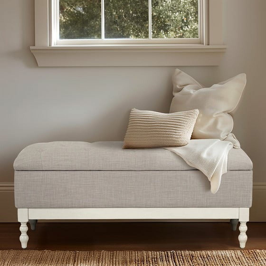 Storage Benches Tufted Storage Bench Antique Cream/Light Grey See below ...