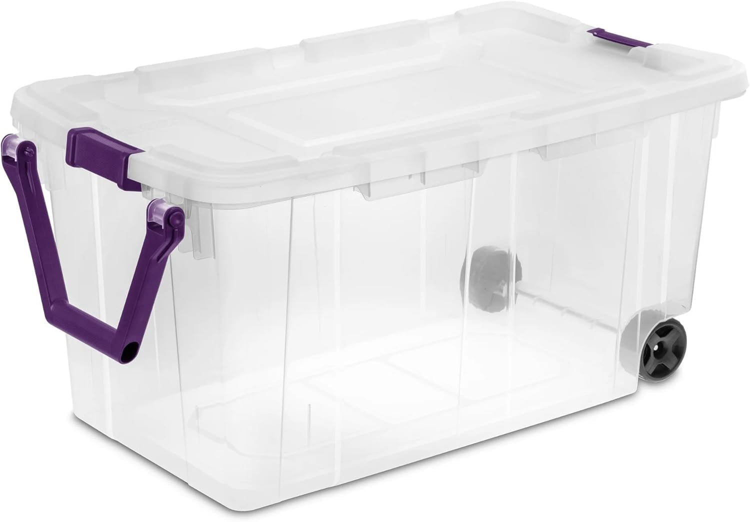 Storage Bin 40 Gallon 160 Qt Wheeled Industrial Tote Plastic Rolling ...