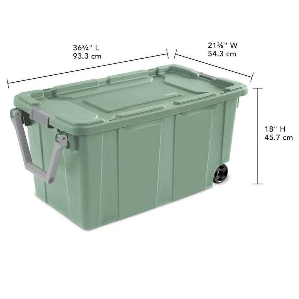 Storage Bin 40 Gallon 160 Qt Wheeled Industrial Tote Plastic Rolling ...