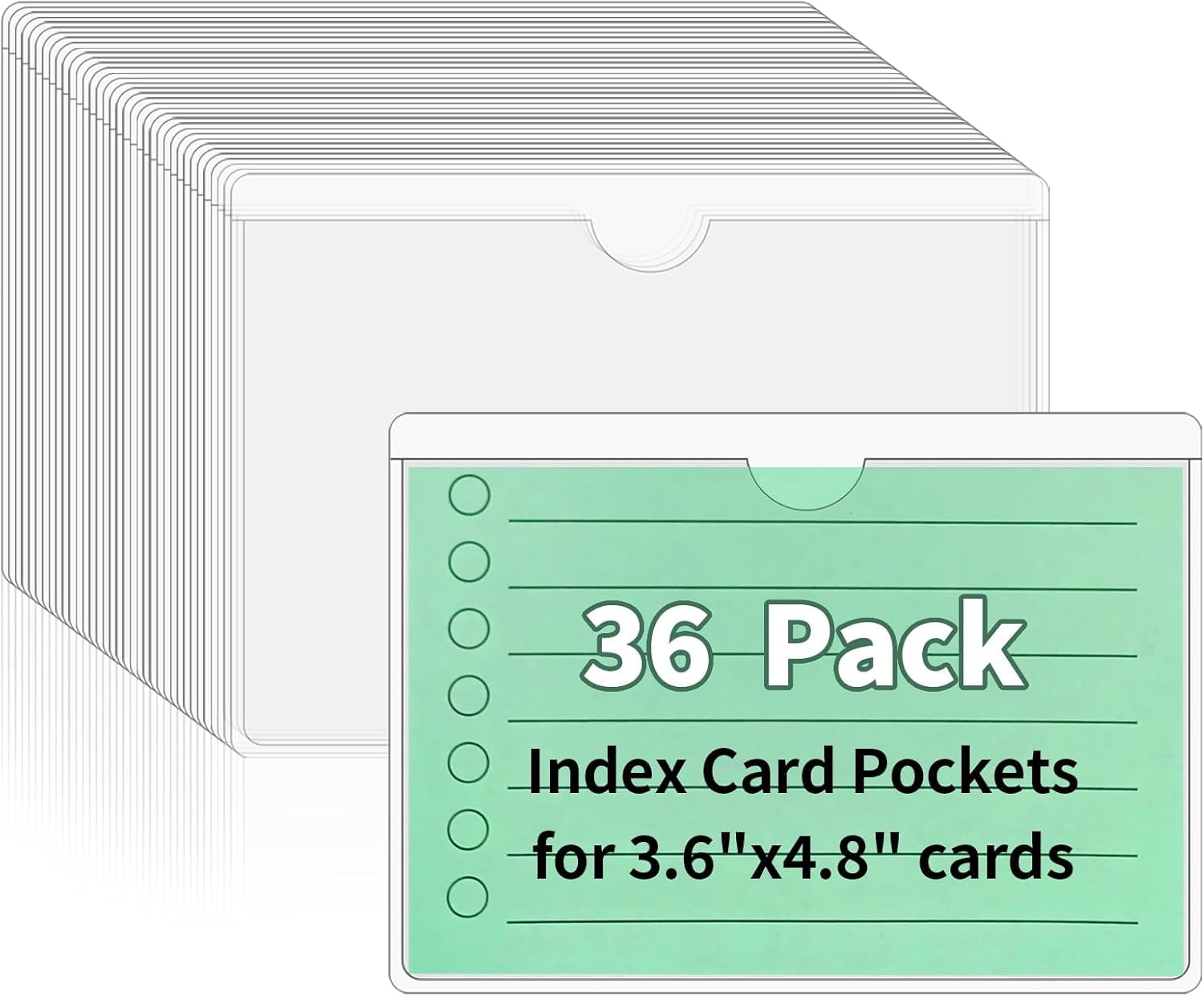 Storage Bin Labels, 36 Pack 3x4.5 Index Card Holder, Clear Adhesive ...