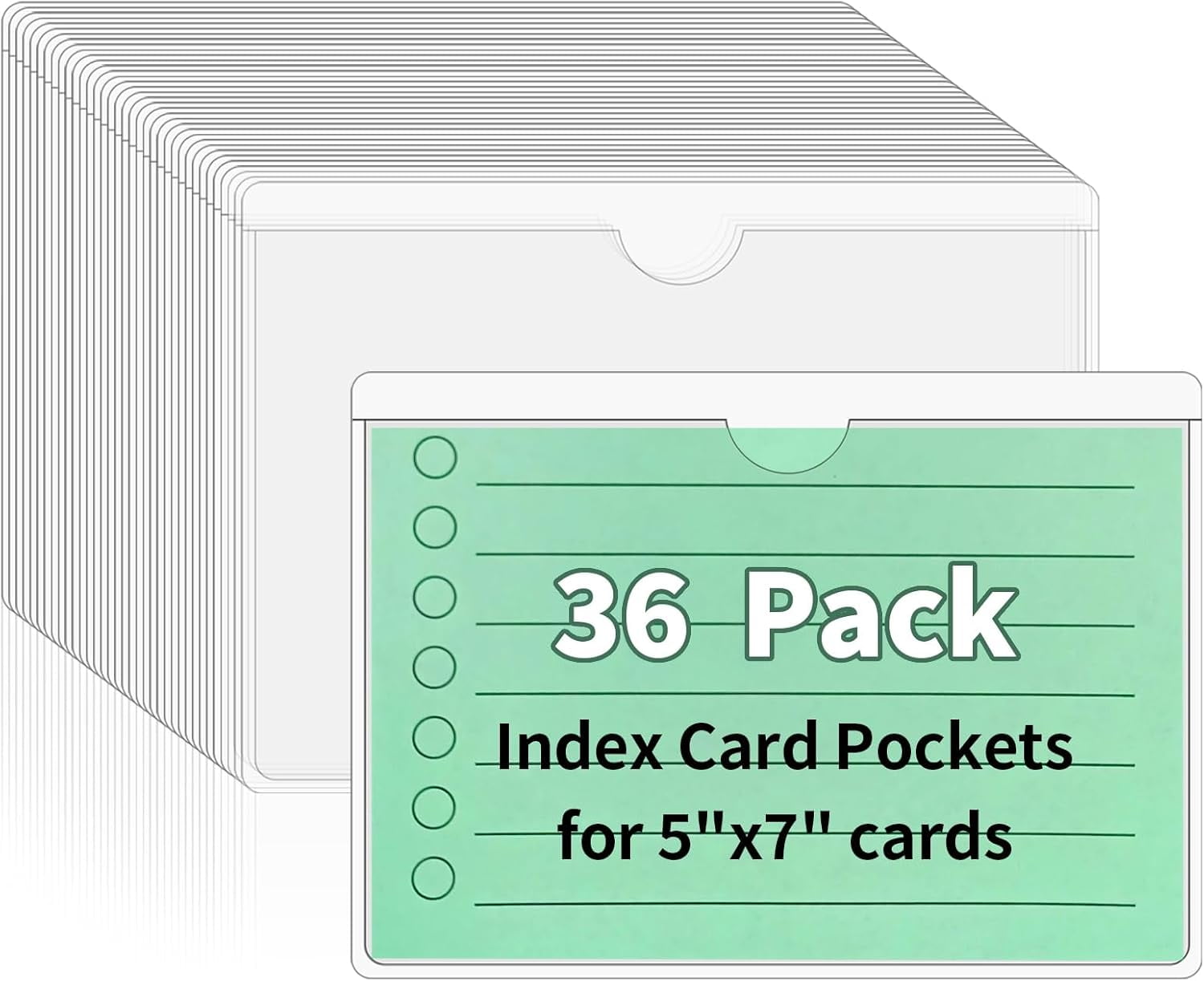 Storage Bin Labels, 36 Pack 5x7 Index Card Holder, Clear Adhesive ...
