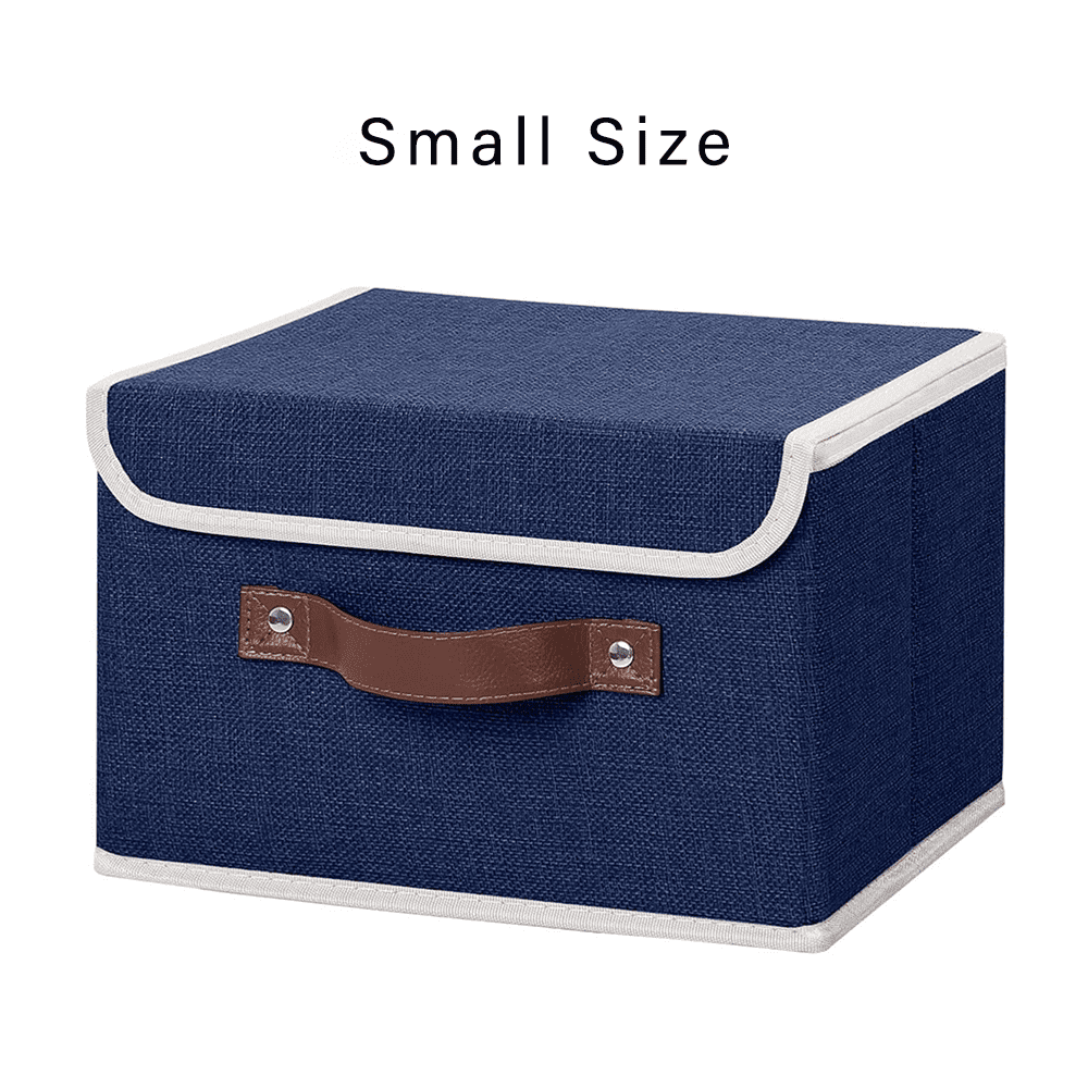 Storage Bin with Lid Storage Boxes with PU Leather Handles PP Plastic ...