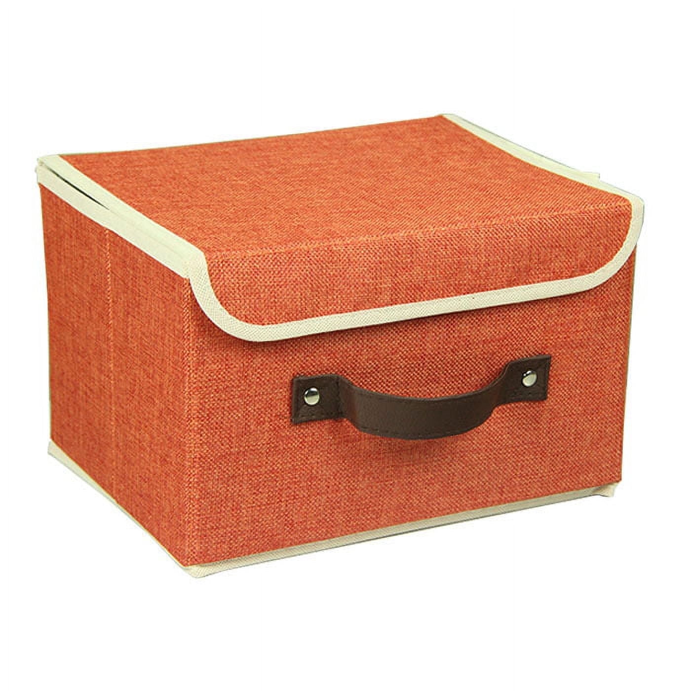 Storage Bin with Lid Storage Boxes with PU Leather Handles PP Plastic ...