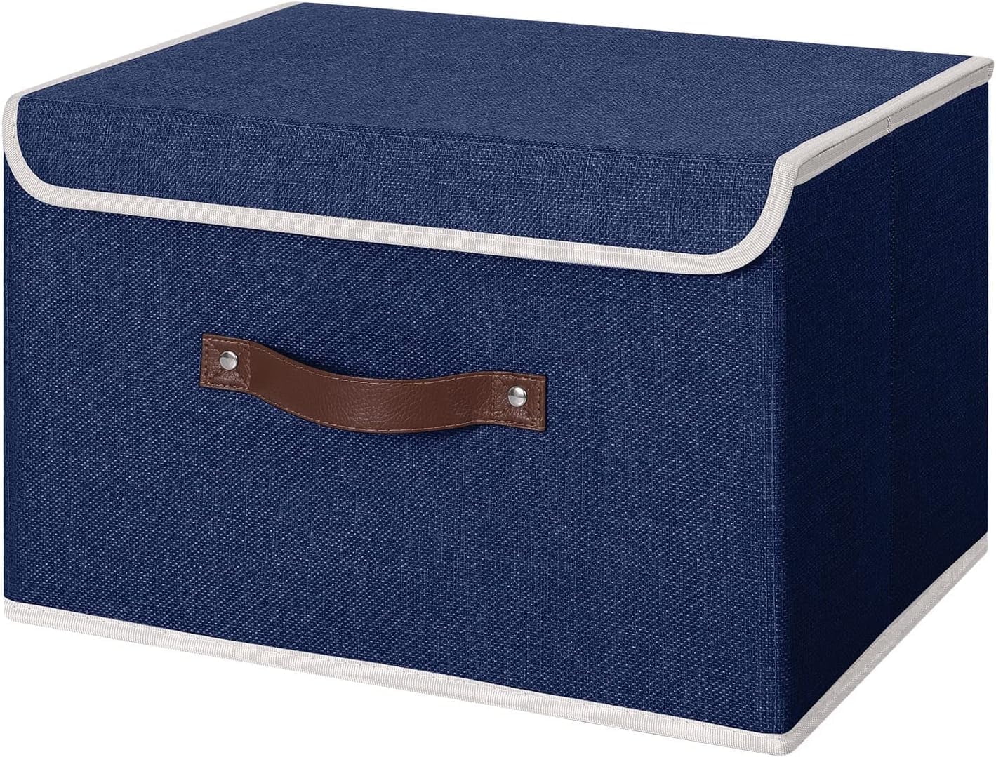 Storage Bin with Lid Storage Boxes with PU Leather Handles PP Plastic ...
