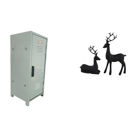Storage Bin Mini Locker Cabinet Metal Organizer Large Capacity Lockable ...