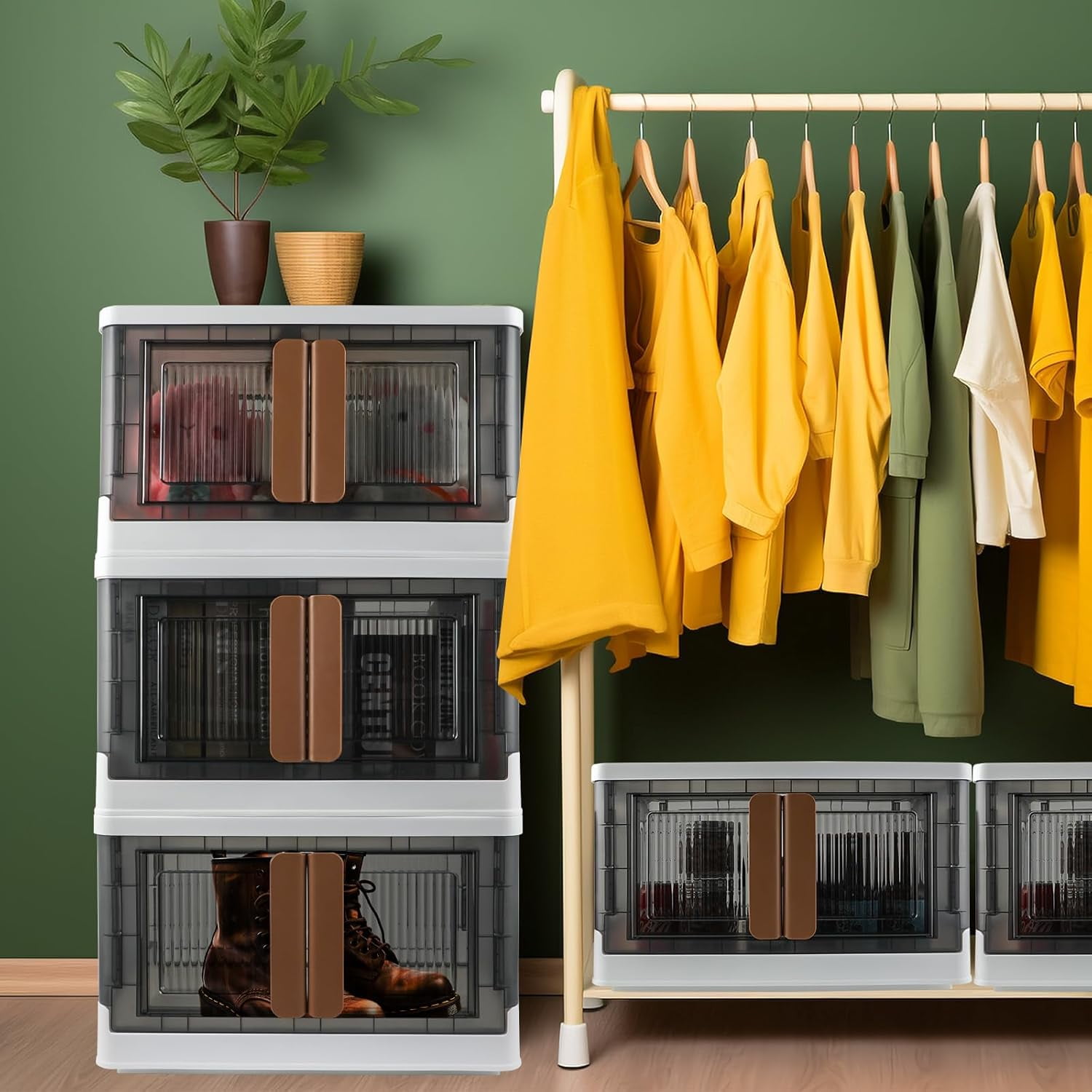 Storage Bin, Plastic Cabinet, 8.4 Gallon Capacity (32L Per One), 2 Pack ...