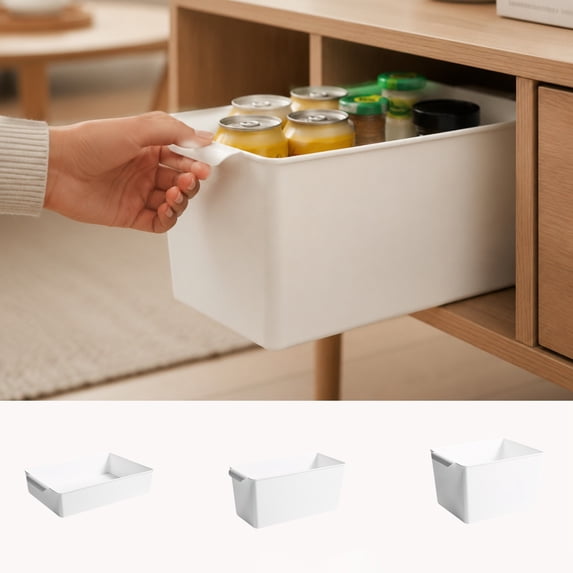 Storage Bin,Solid Side Carry Handled Stackable Organizer Container for ...