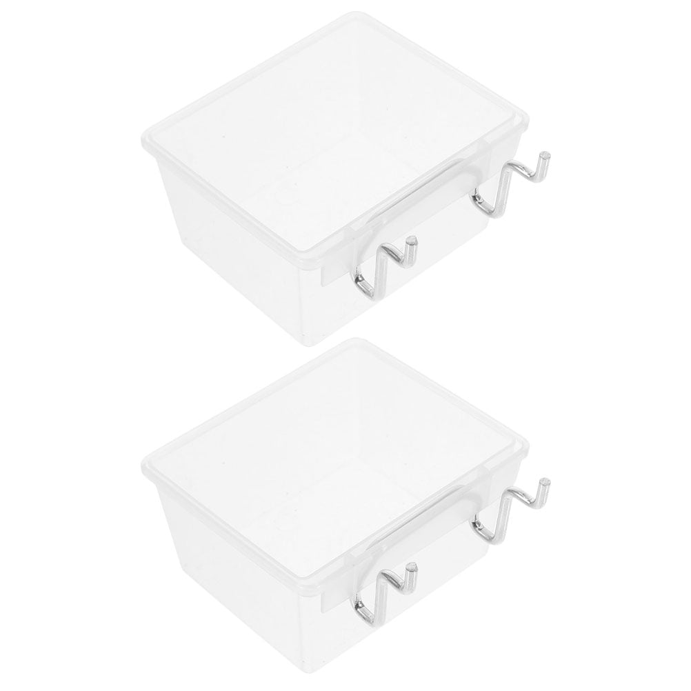 STRANDCHIC 2Sets Clear Pegboard Bins with Hooks Sturdy Storage Bins for ...