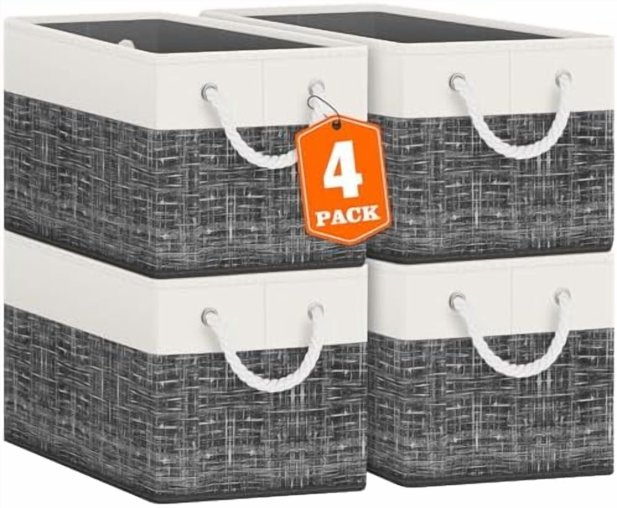 Storage Bins [4-Pack], Foldable Storage Baskets for Organizing Toys ...