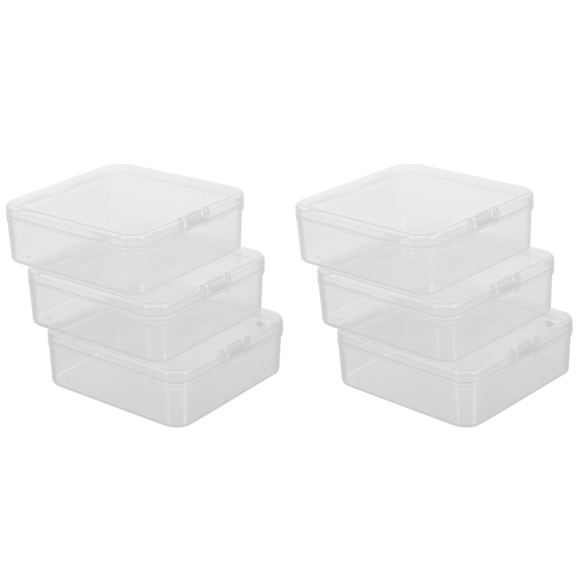 Storage Bins 6 Pcs Cases Transparent Plastic Box Photo White Pp ...