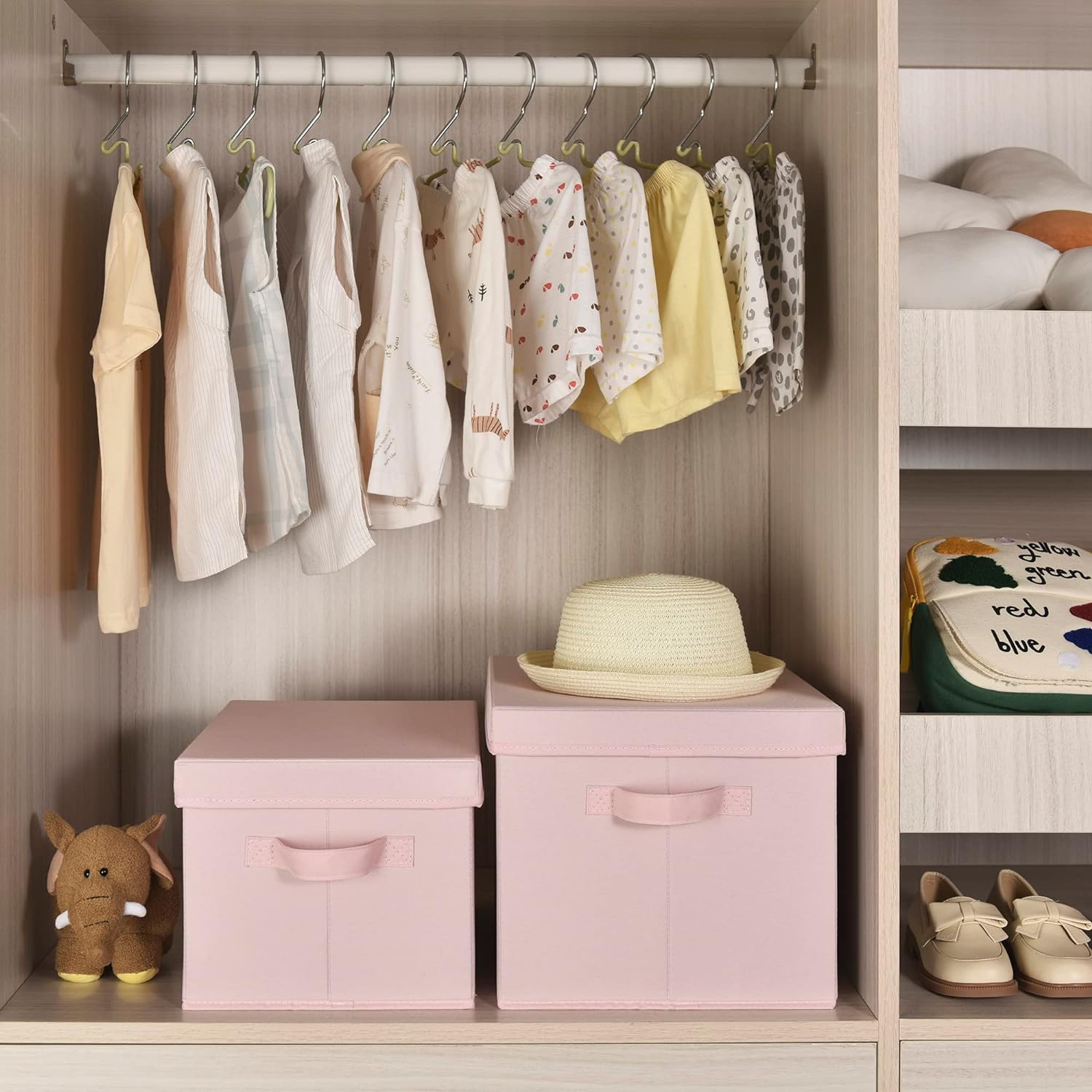 Storage Bins with Closet Organizers and Storage Baskets for Shelves ...