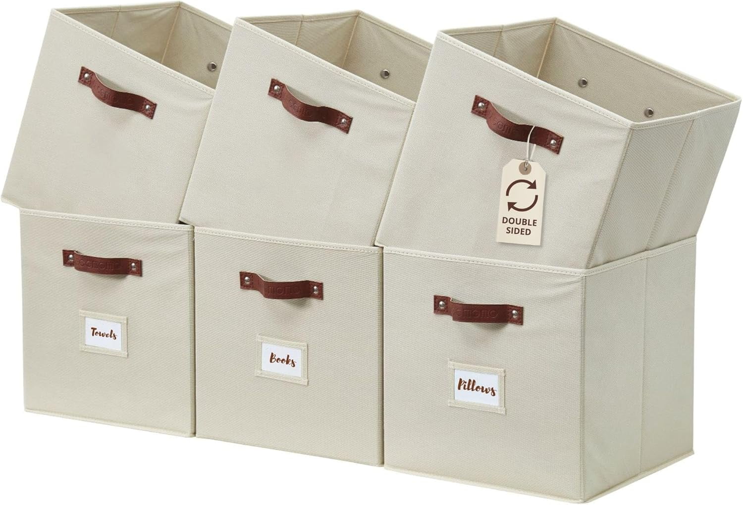 Storage Bins, Cube Storage Bin with Labels, Fabric Storage Cubes for ...