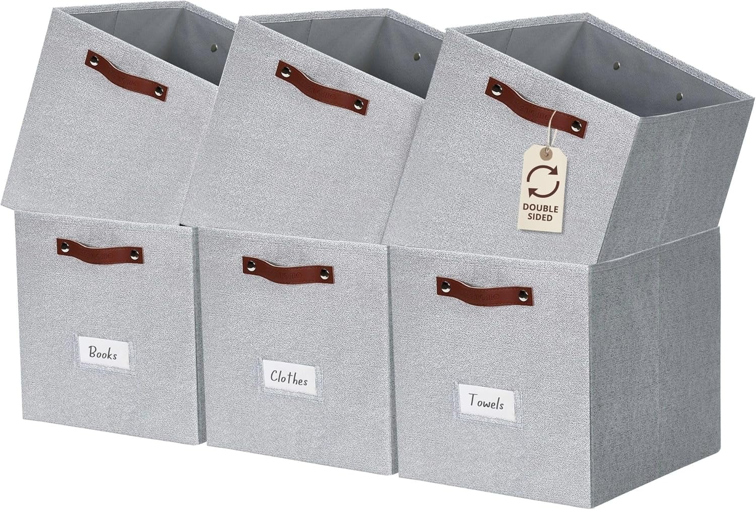 Storage Bins, Cube Storage Bin with Labels, Fabric Storage Cubes for ...