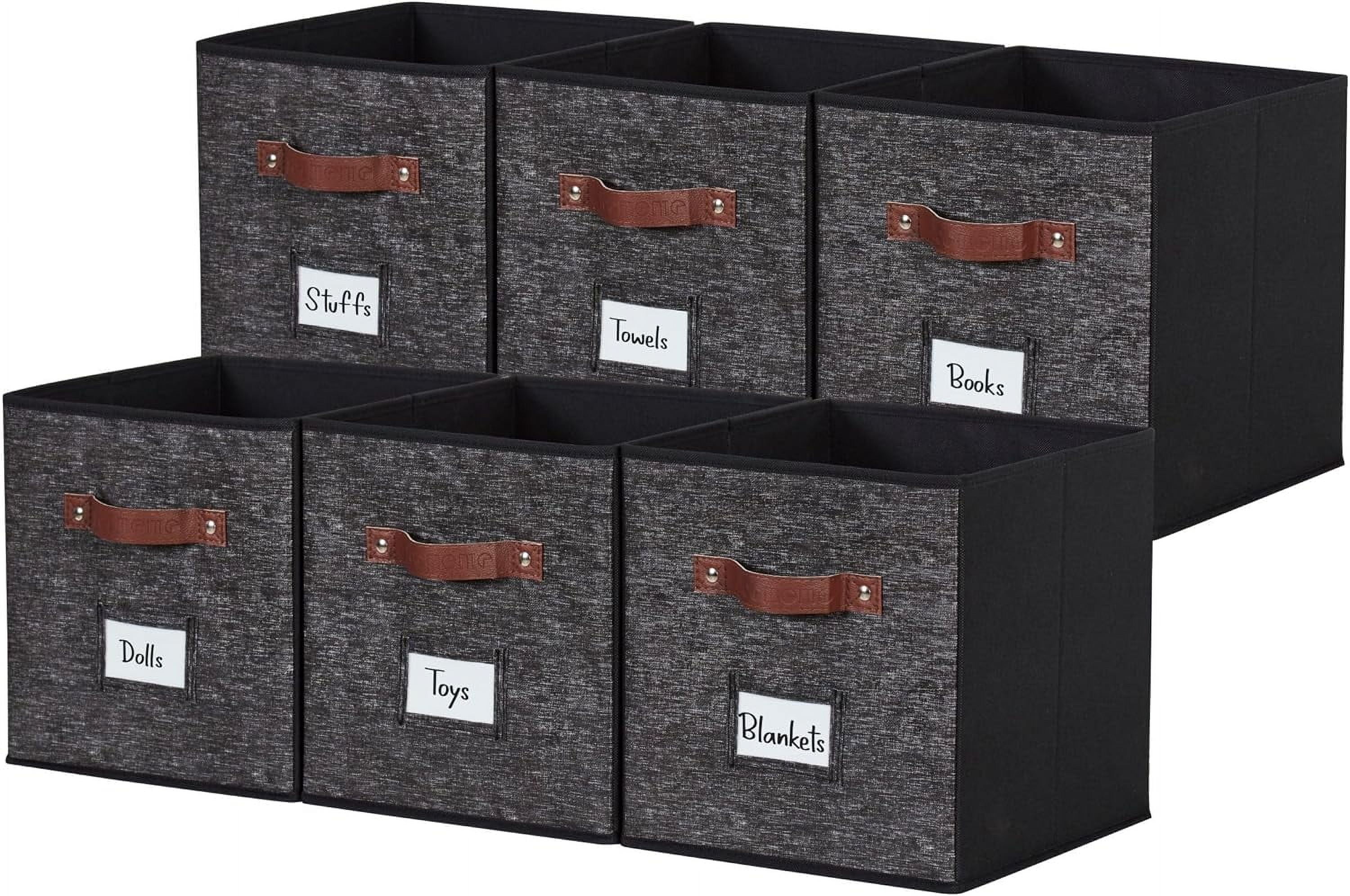 Storage Bins, Cube Storage Bin with Labels, Fabric Storage Cubes for ...