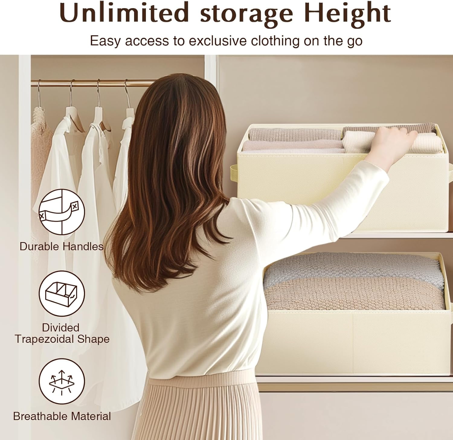 Storage Bins Cube Storage Organizer - 8 Pack Fabric Trapezoid Storage ...