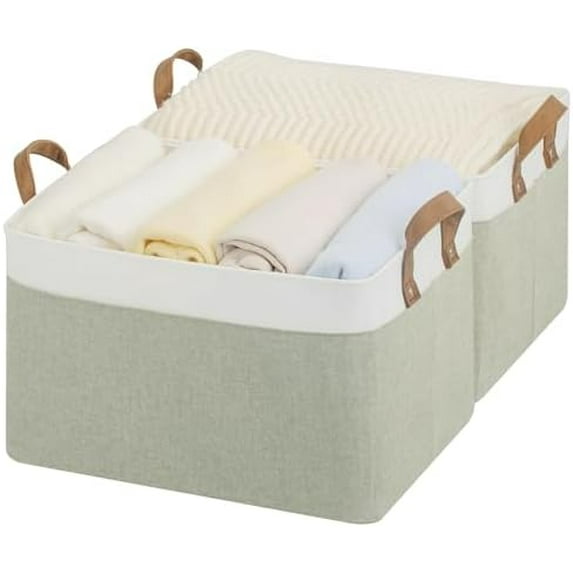 Storage Bins, Fabric Storage Bins for Shelves, Large Storage Baskets ...