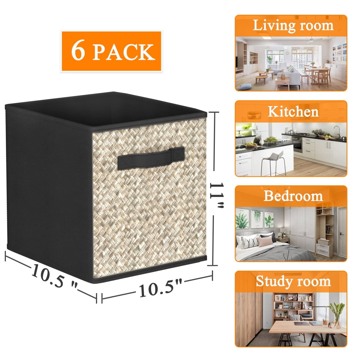 Storage Bins with Handles, 11 Inch Collapsible Storage Cube for ...