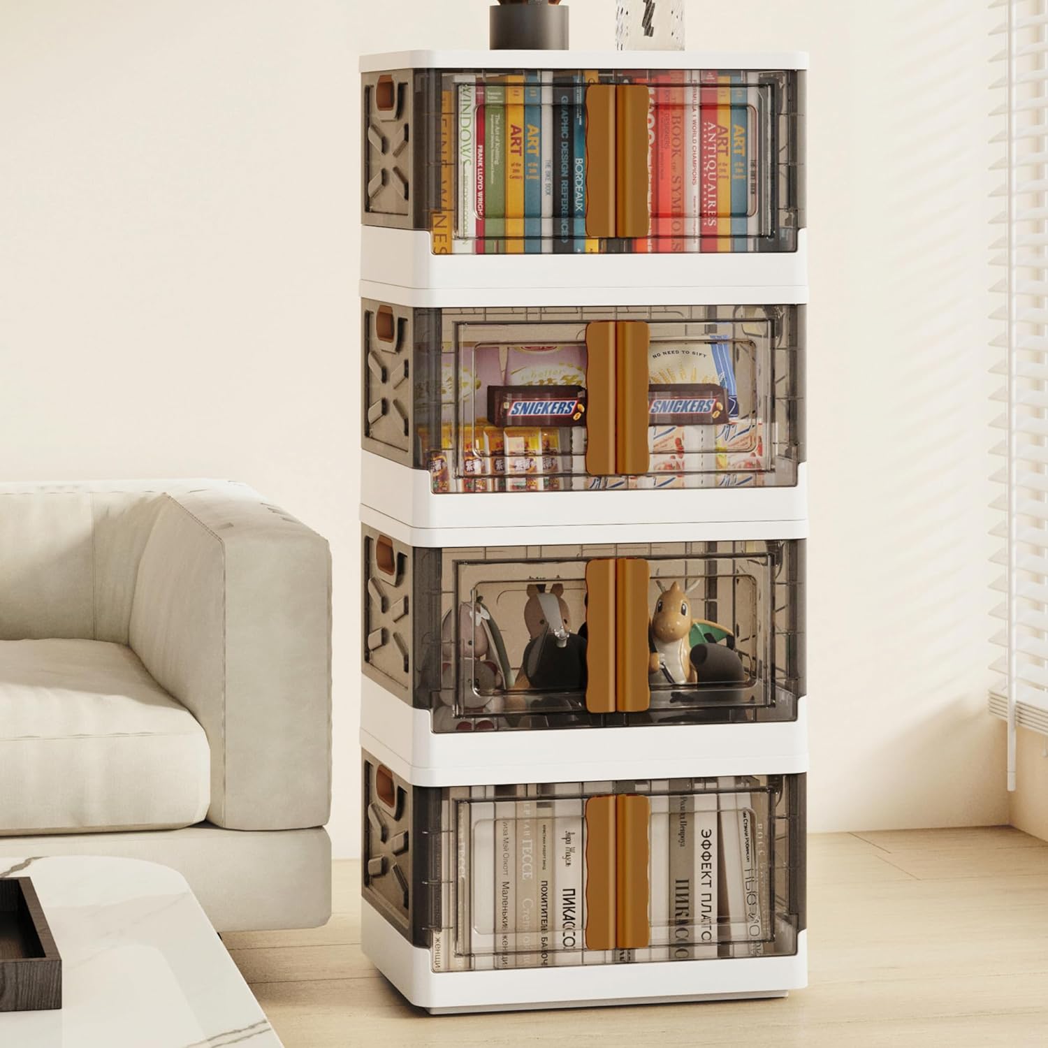 Storage Bins with Lids, 10 Gal Collapsible Plastic Storage Bins With ...