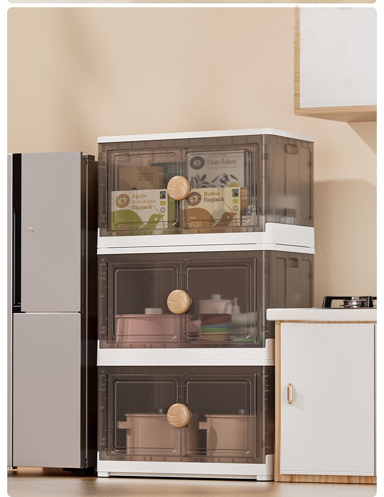 Three Stackable See Through Storage Bins with hinged lids - Walmart.com