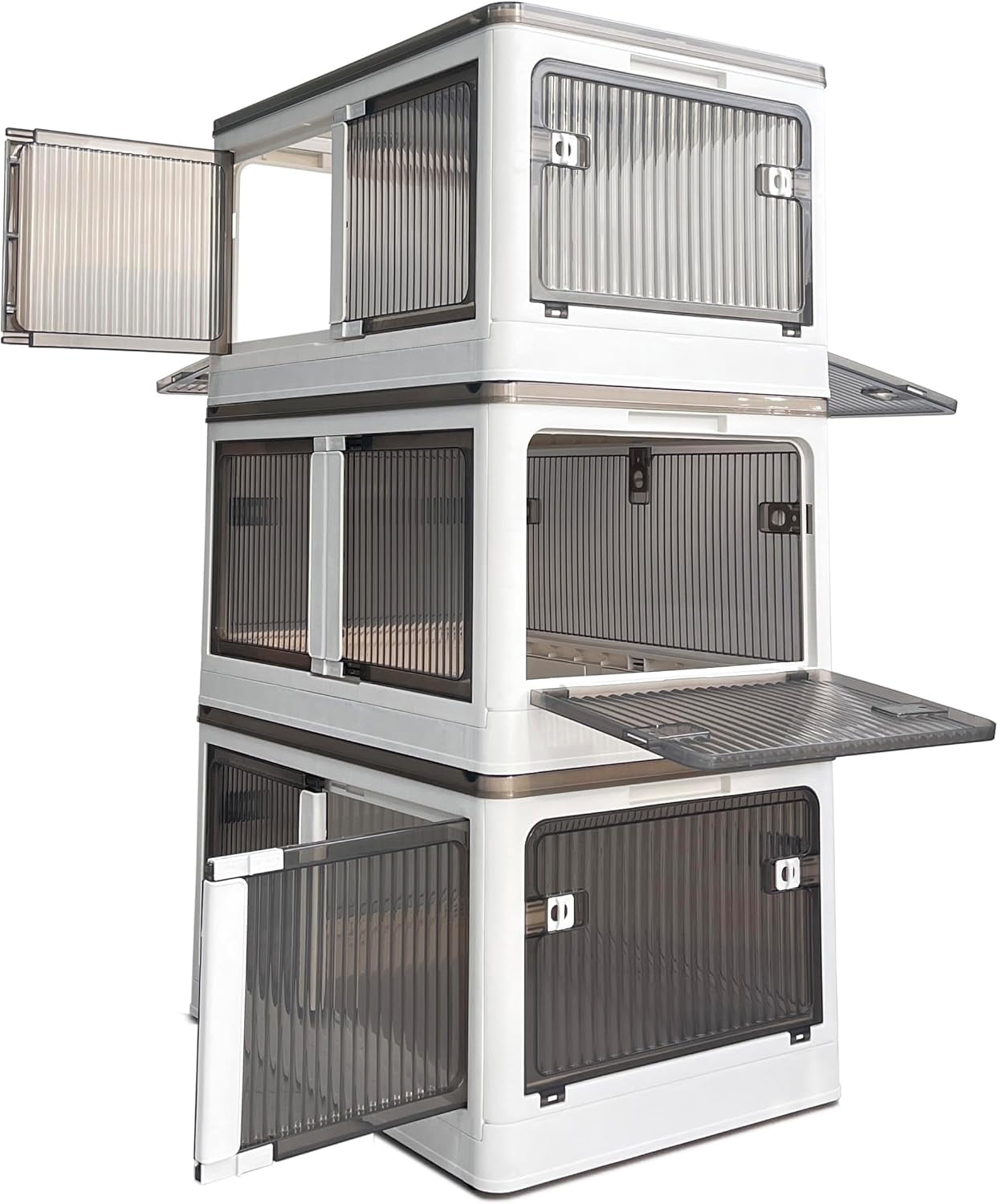 Storage Bins with Lids - 3 Packs 19Gal Plastic Stackable Storage Bins ...