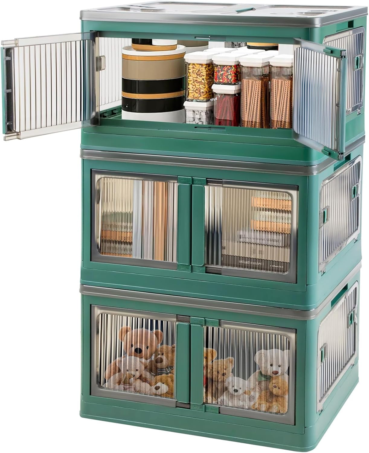 Storage Bins with Lids - 3 Packs 19Gal Plastic Stackable Storage Bins ...