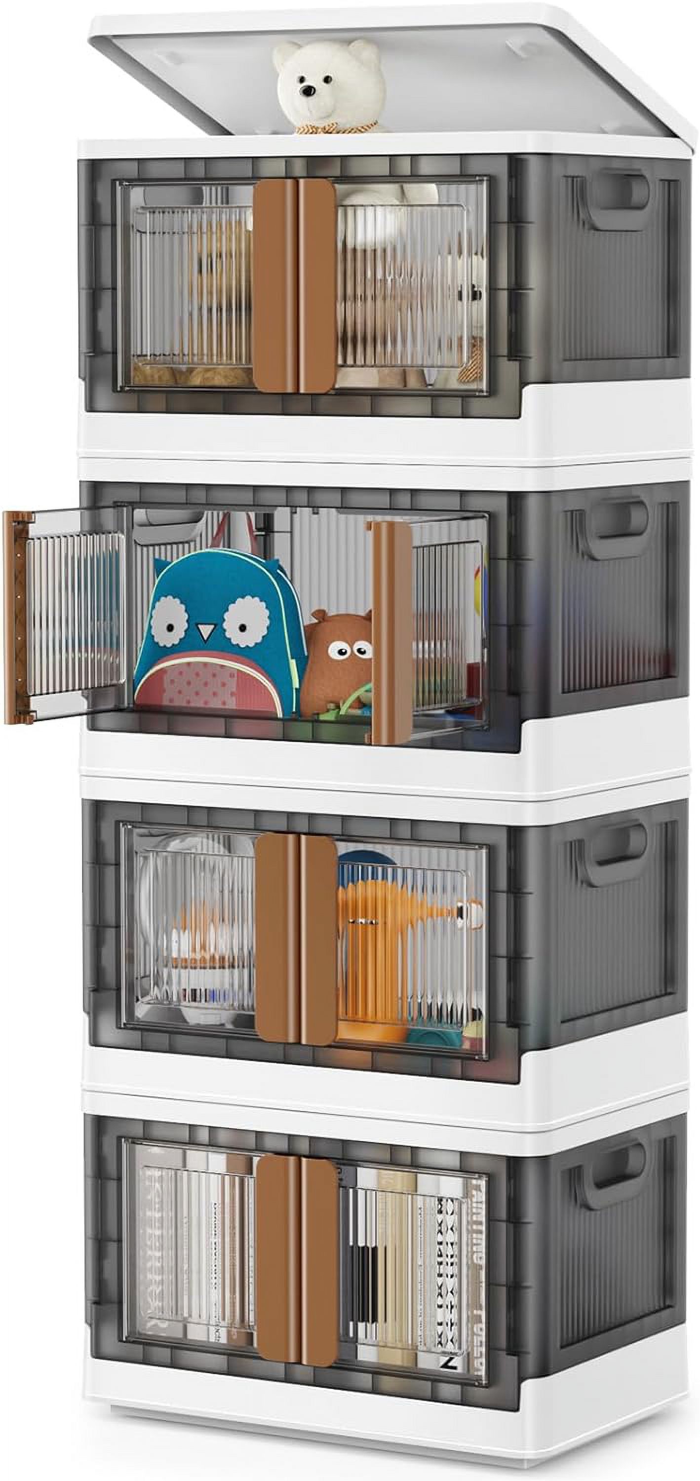 Storage Bins with Lids, 34 QT Stackable Storage Containers with Wheels ...