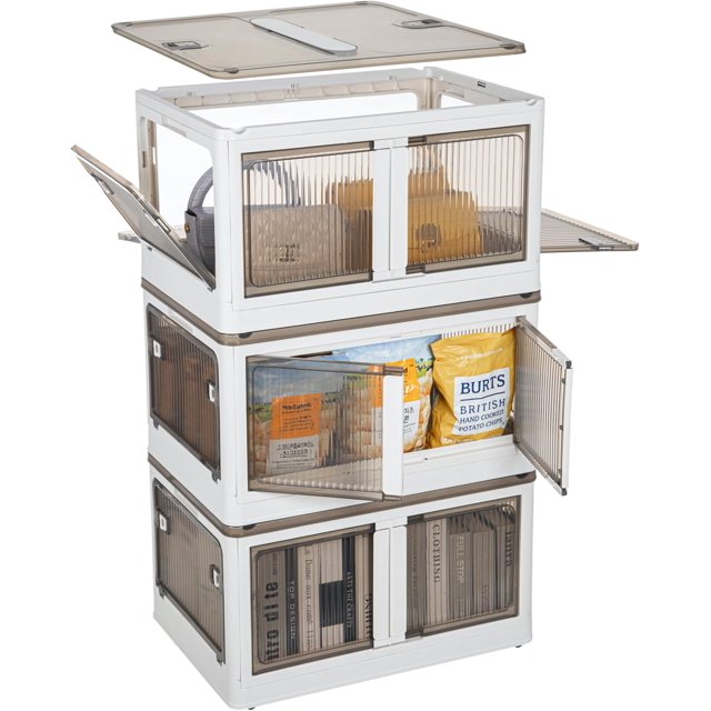 Closet Storage 3-Pack Collapsible Storage Bins With Lids - 17x12x11 ...