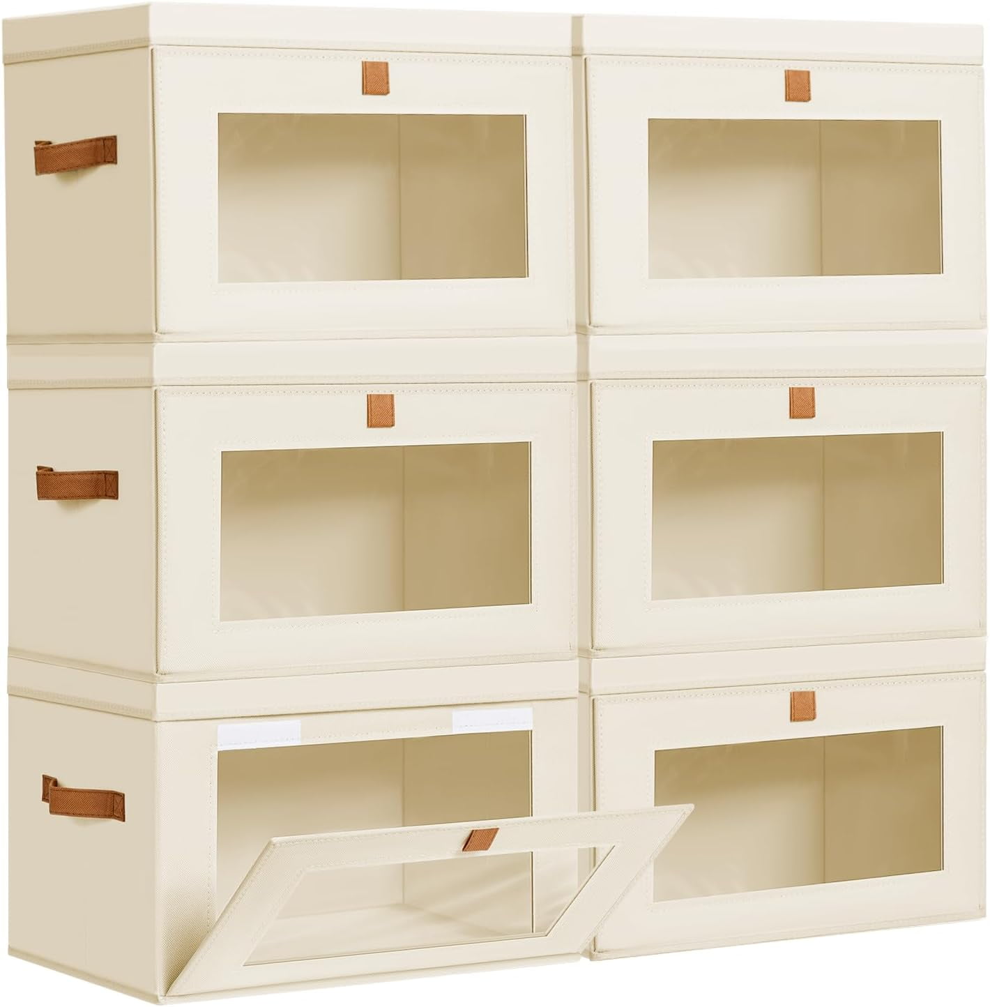 Storage Bins with Lids - 4 Pack Large Fabric Closet Organizer with ...