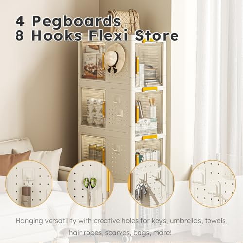 Storage Bins with Lids, 4-Tier Large Mobile Multifunction Utility ...