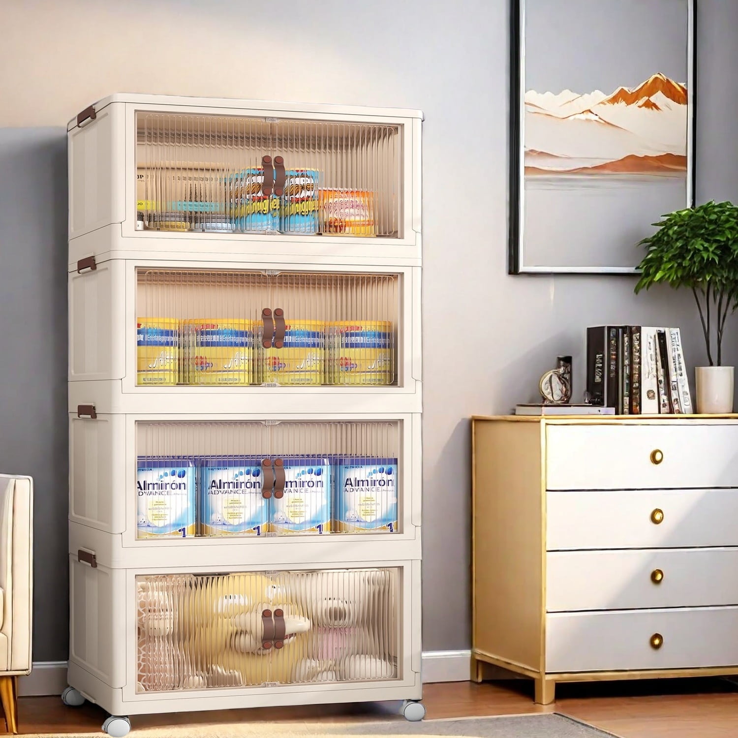 Storage Bins with Lids - 65QT Stackable Storage Bins with Wheels ...