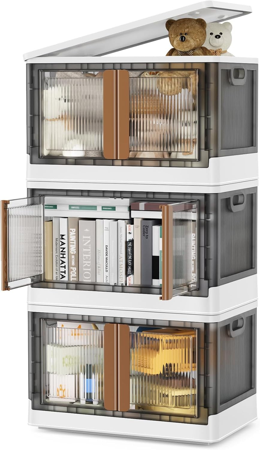 Storage Bins with Lids, 76 QT Stackable Containers with Wheels ...