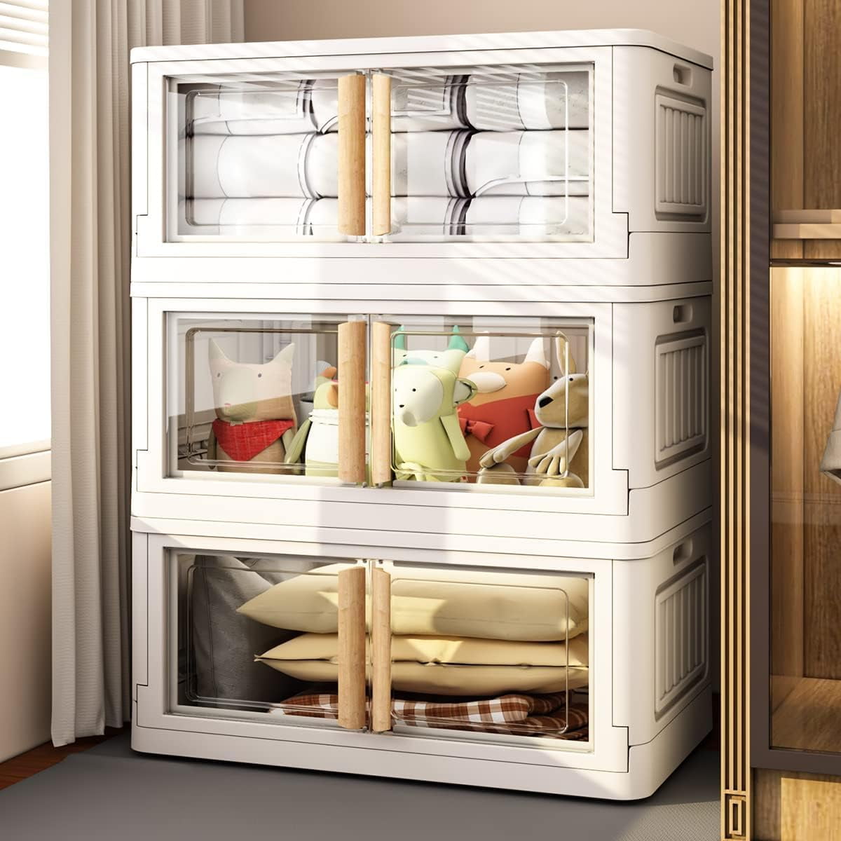 Storage Bins with Lids,78 Quart Plastic Bins with Lids,Large Closet ...