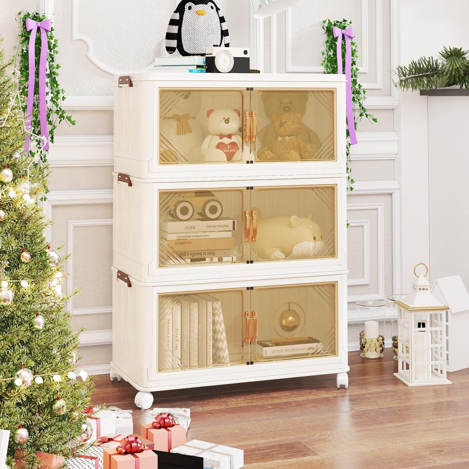 Storage Bins with Lids, 90 Gal/360 Qt Capacity, 3 Pack Large Stackable ...