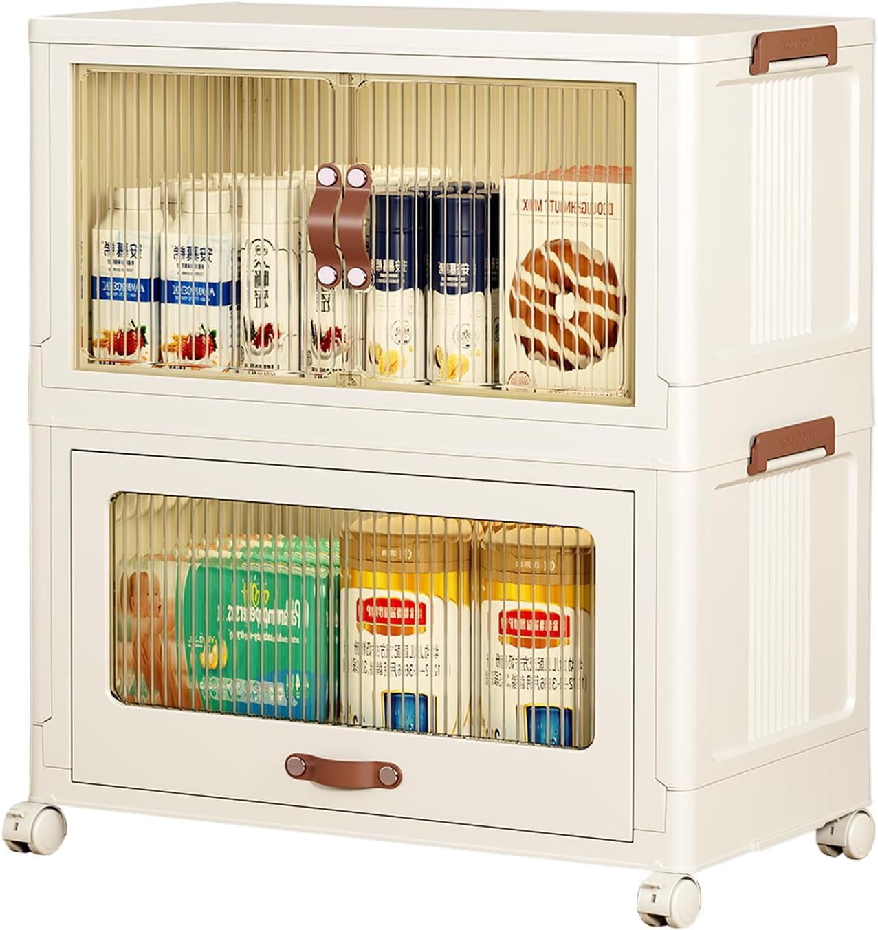 Storage Bins with Lids 96 QT, Collapsible Storage Bins with Wheels and ...