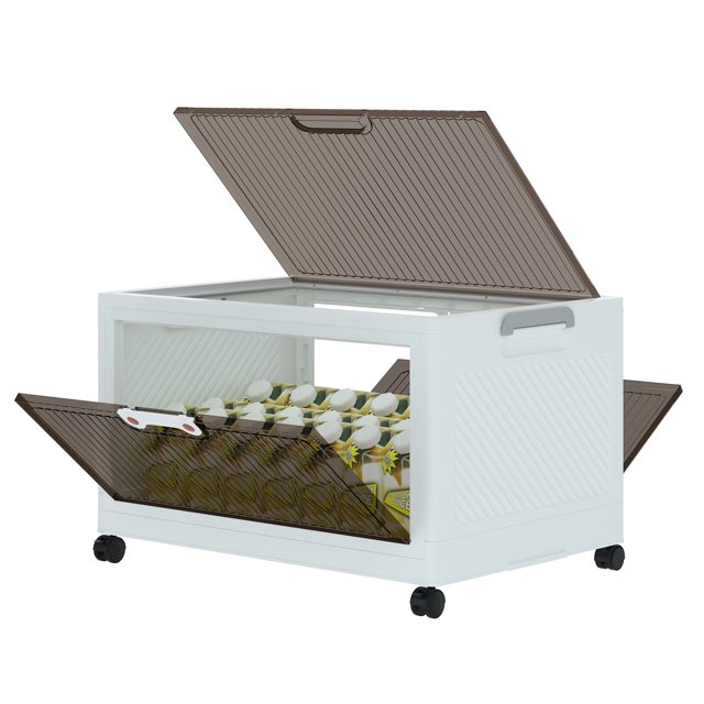 Storage Bins with Lids, Clear Plastic Storage Bins, Collapsible Storage ...