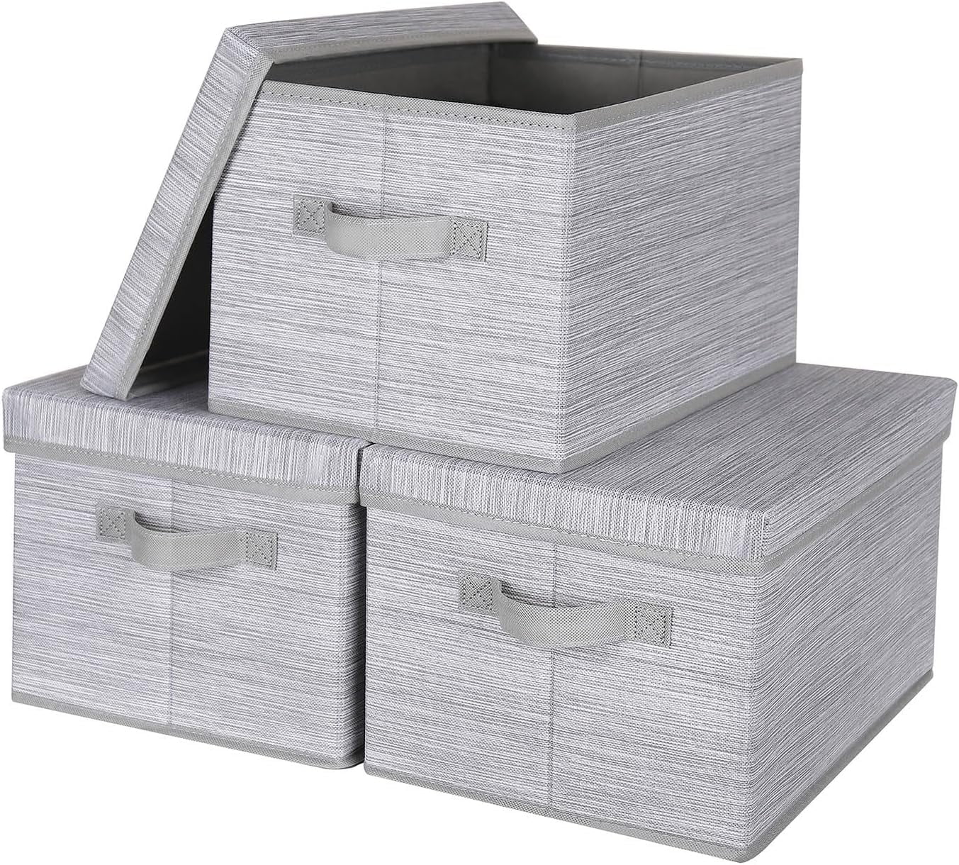 Storage Bins with Lids, Collapsible Stackable Storage Bins with Handles ...
