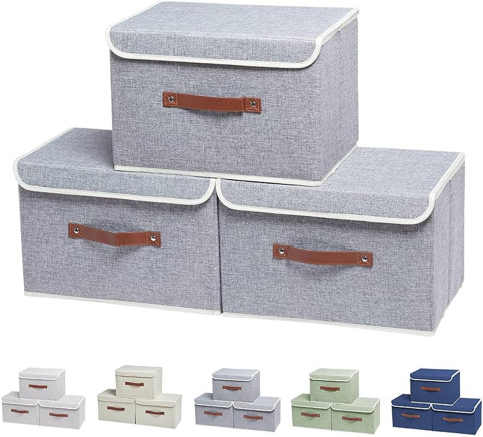 Storage Bins with Lids, Elegant & Practical Foldable Linen Closet ...