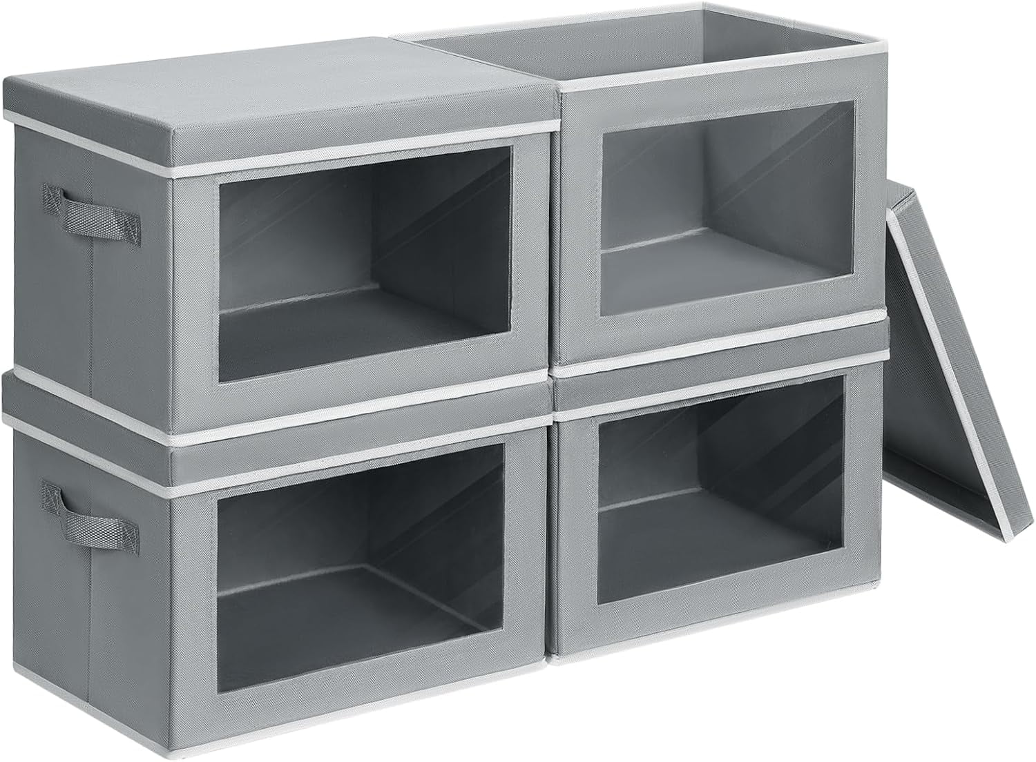 Storage Bins with Lids - Fabric Closet Storage Bins with Window ...