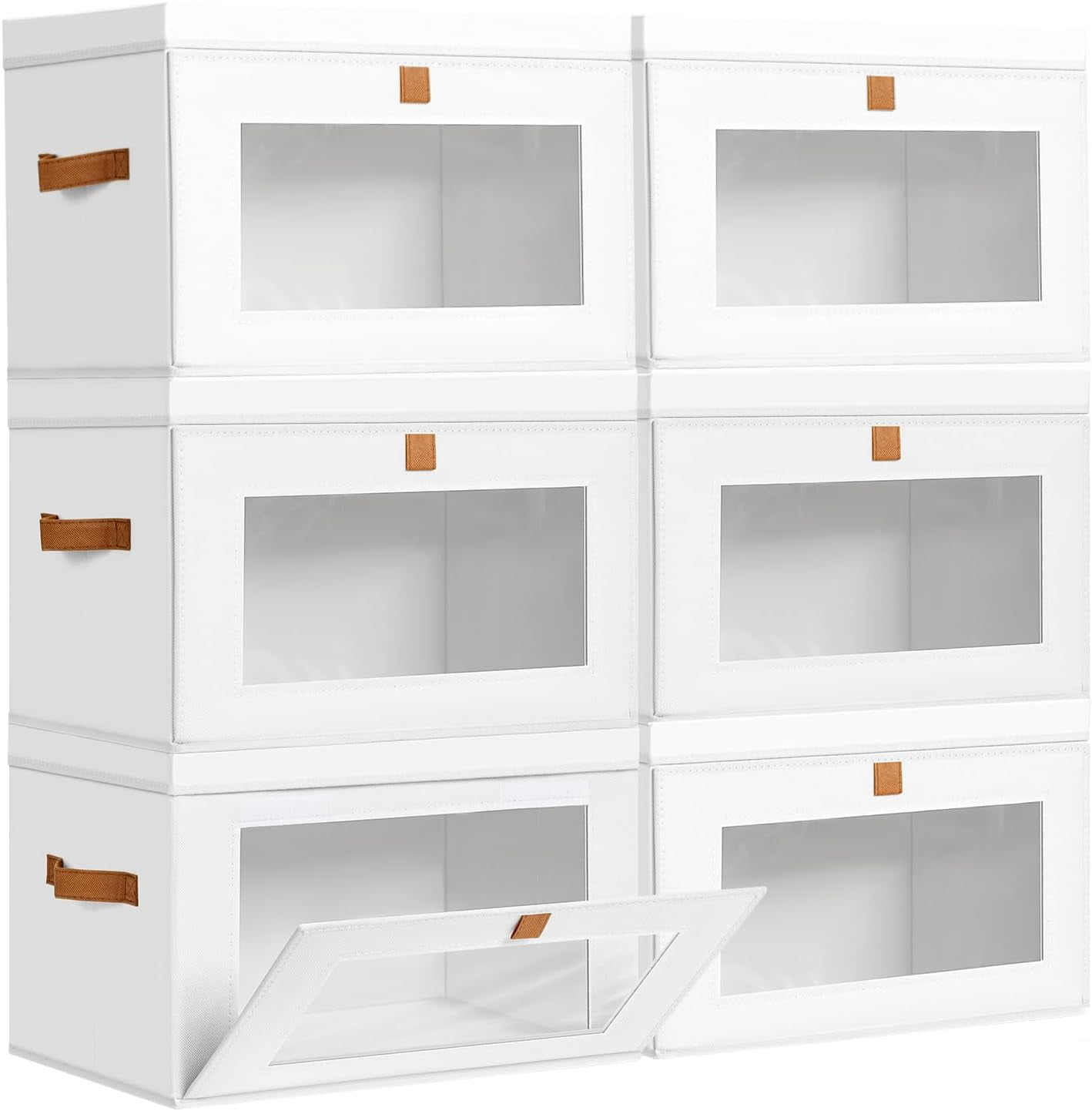 Storage Bins with Lids - Pack Large Fabric Closet Organizer with Window ...