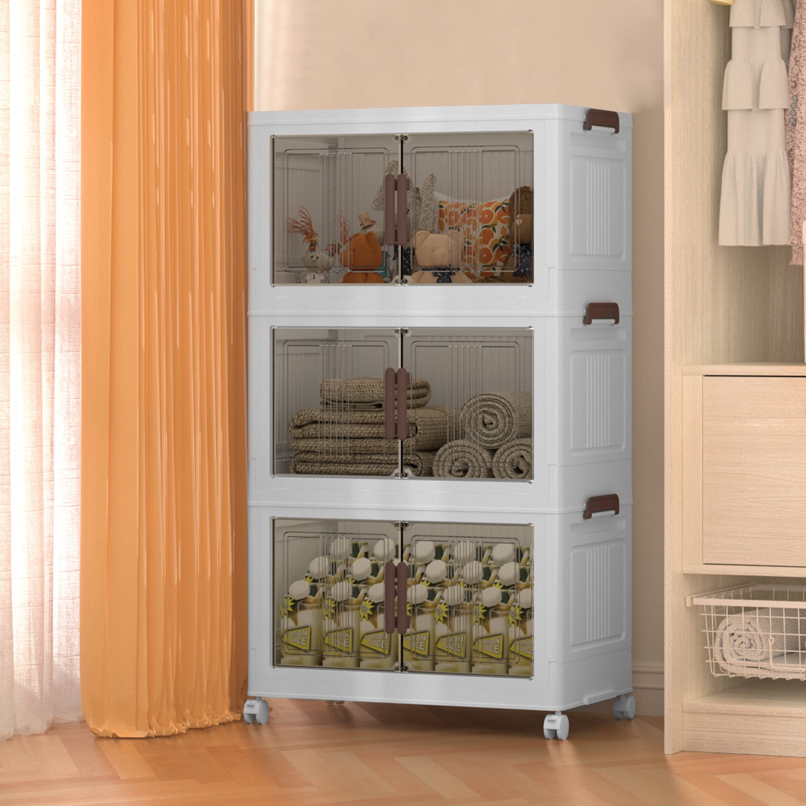 Storage Bins with Lids-Plastic Storage Bins,3 Packs Stackable Storage ...