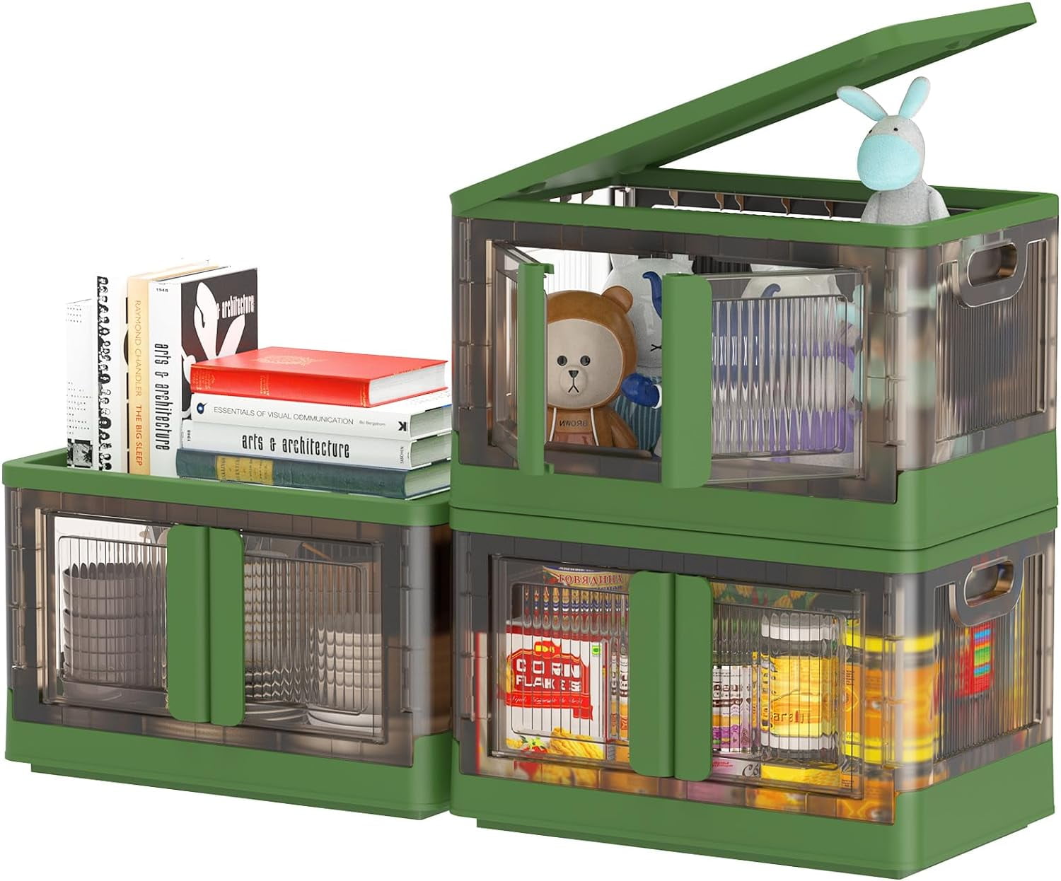 Storage Bins with Lids and Wheels，Collapsible Plastic Storage Bins,8.5 ...