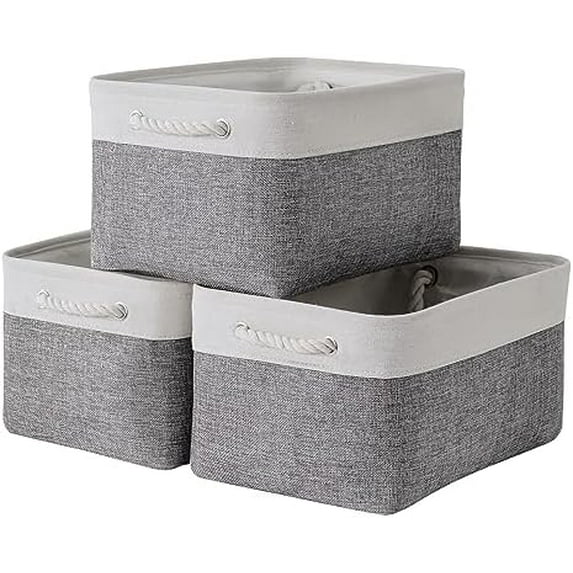 Storage Bins for Shelves - 13.8L×9.8W×6.7H inch 3 Pack Medium ...